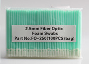 Ø 2.5mm Foam Tipped Fiber Cleaning Swabs , Custom Fiber Optic Cleaning Products